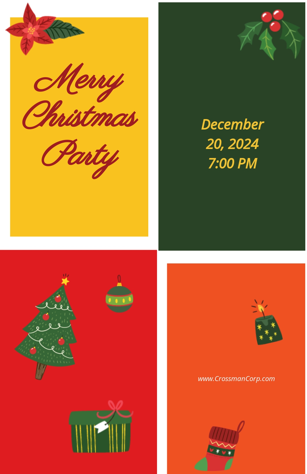 Office Holiday Party Poster Template [Free PDF] - PSD