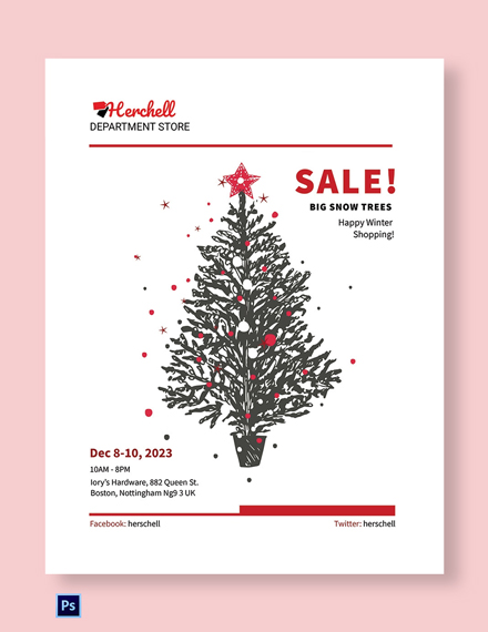 FREE Snow Trees Sale Poster Template - PSD | Template.net