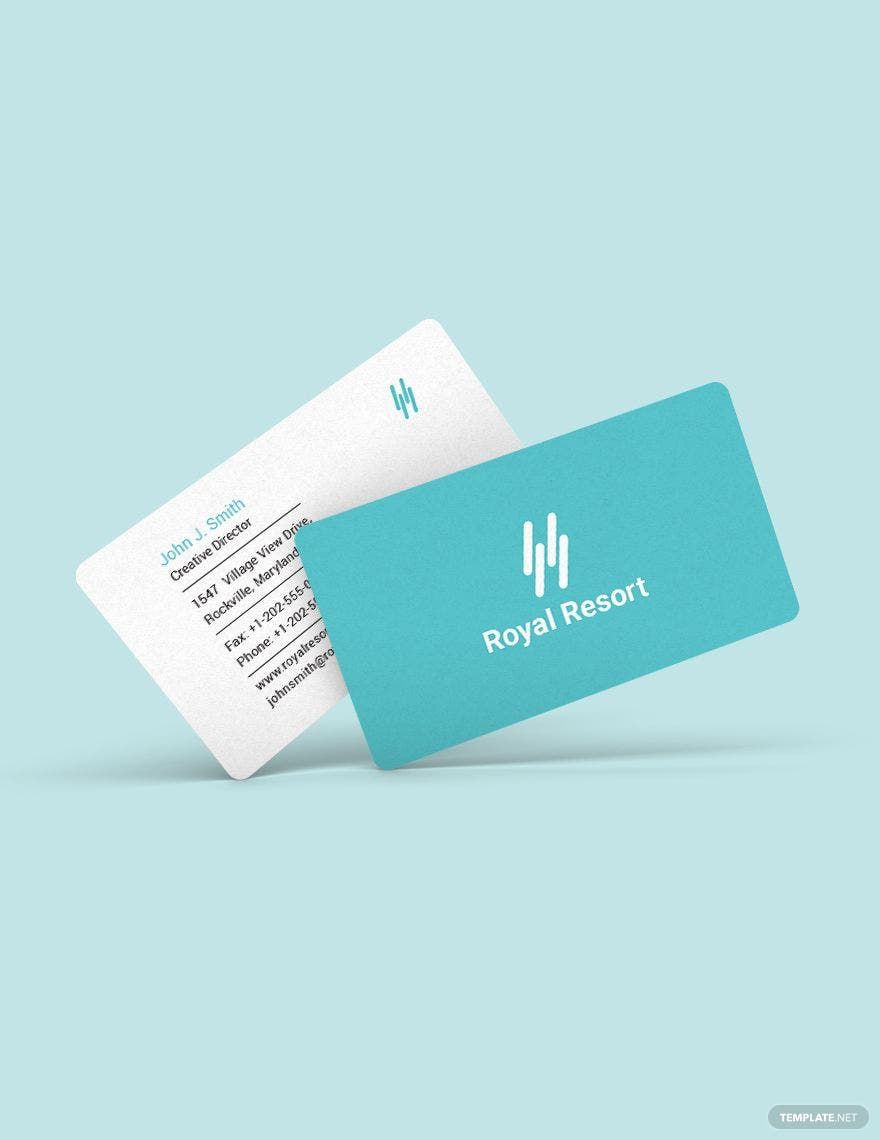 Royal Resort Business Card Template Google Docs Illustrator 
