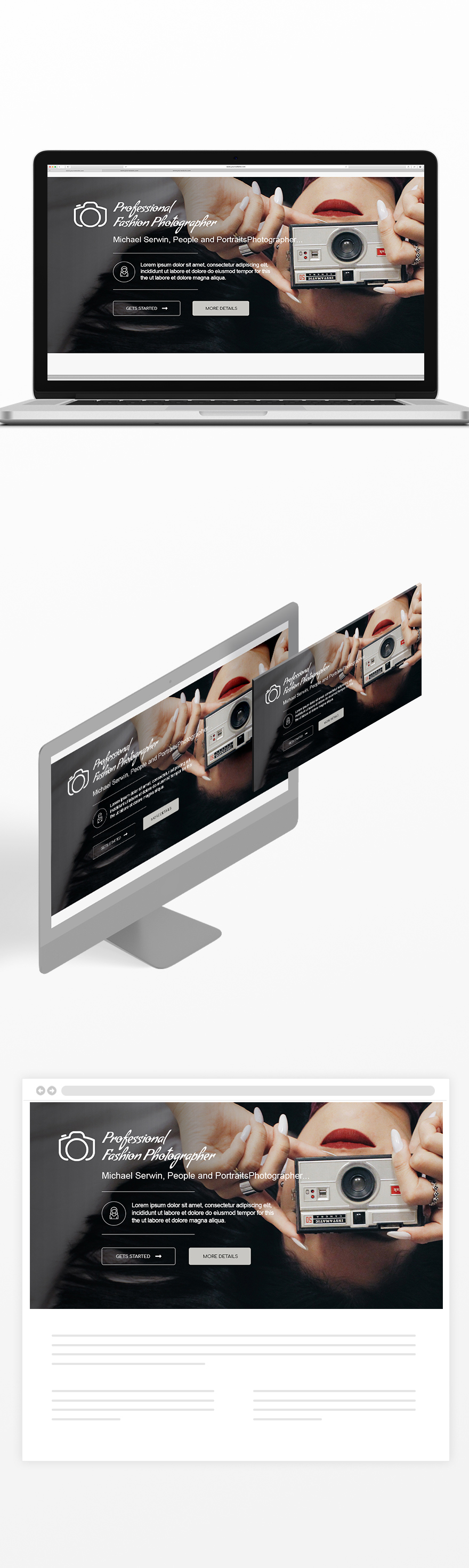 Photographer Blog Header Template - HTML5, Word, Apple Pages, PSD ...