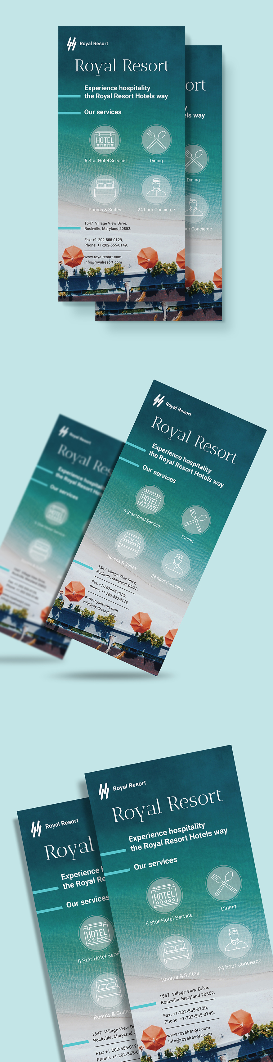 Golf Resort Rack Card Template - Illustrator, InDesign, Word, Apple ...