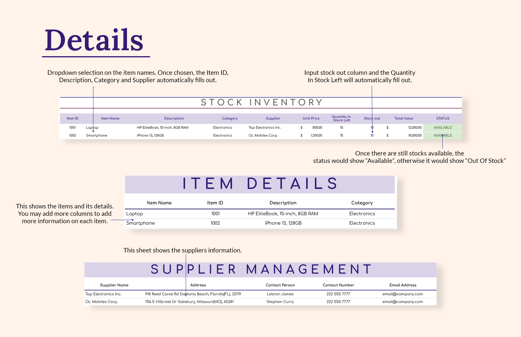 Stock Inventory Template - Download in Excel, Google Sheets | Template.net