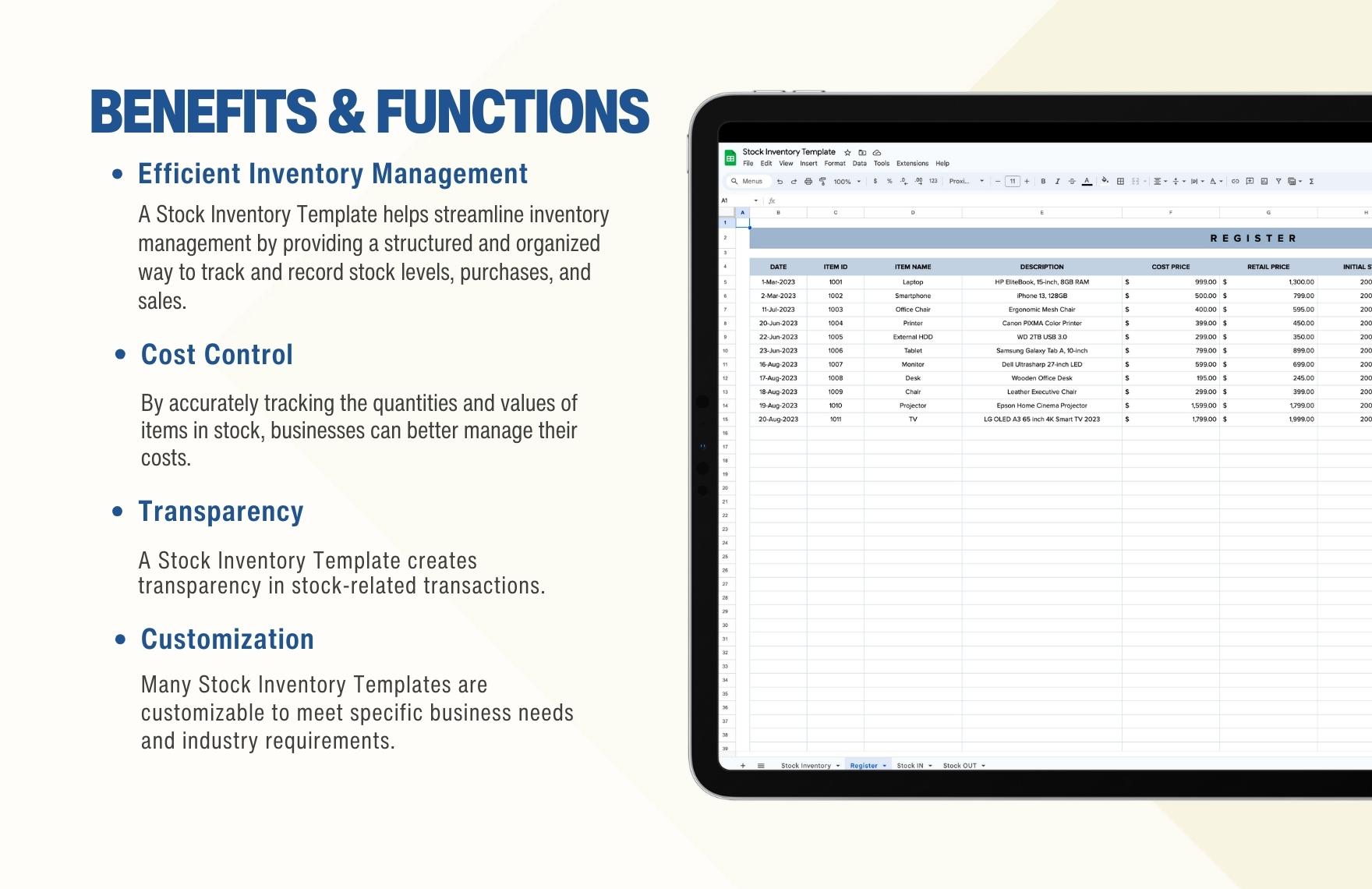 Stock Inventory Template - Download in Excel, Google Sheets | Template.net