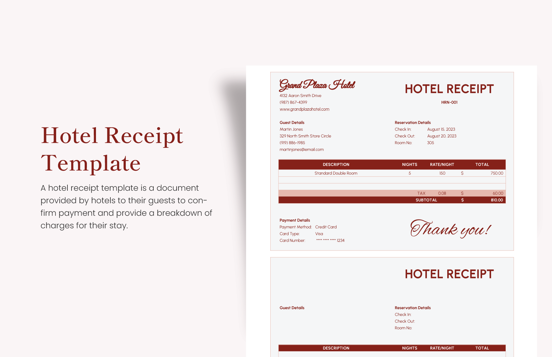 22+ Hotel Receipt Templates - PDF, DOC, Excel