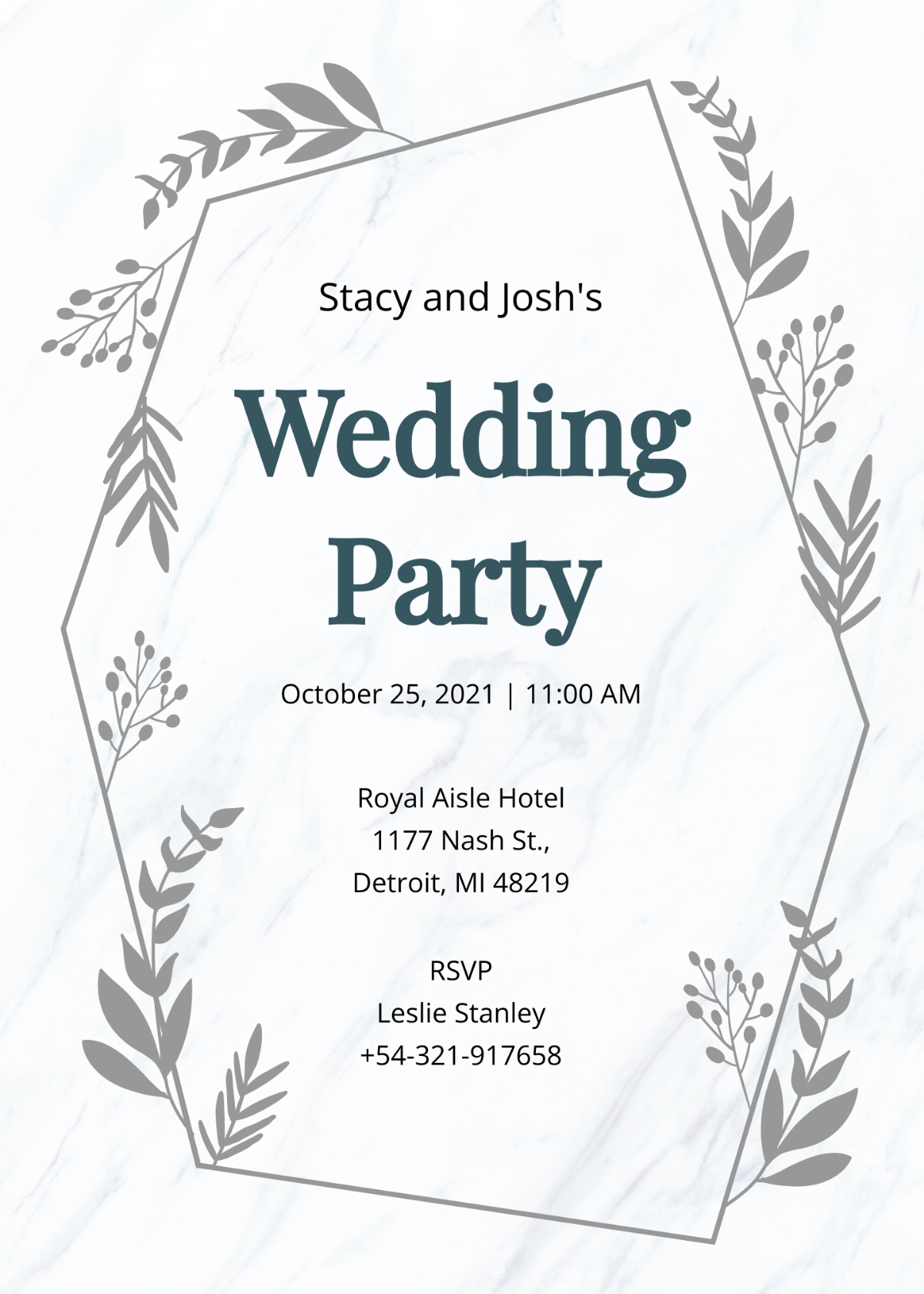 Wedding Party Invitation Template Edit Online Download Example