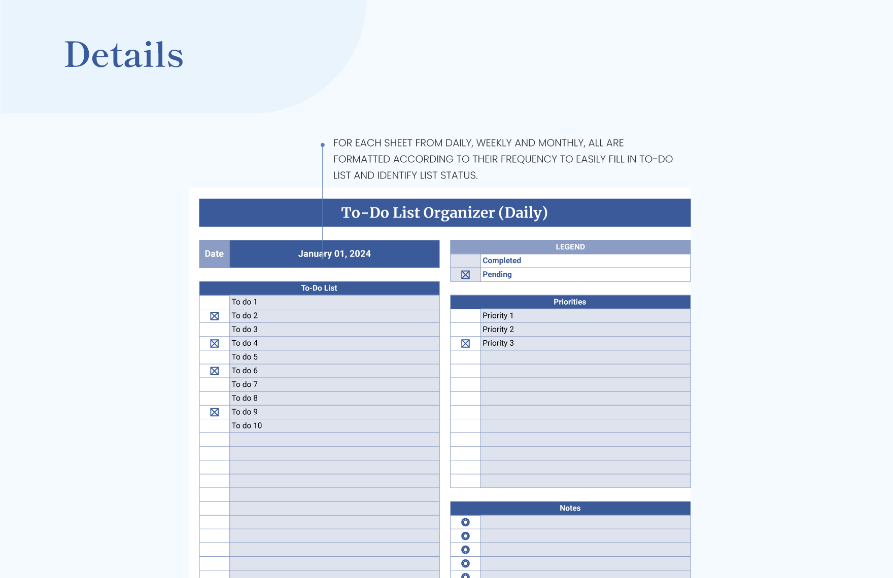 Free To-Do List Organizer Template - Download in Excel, Google Sheets ...