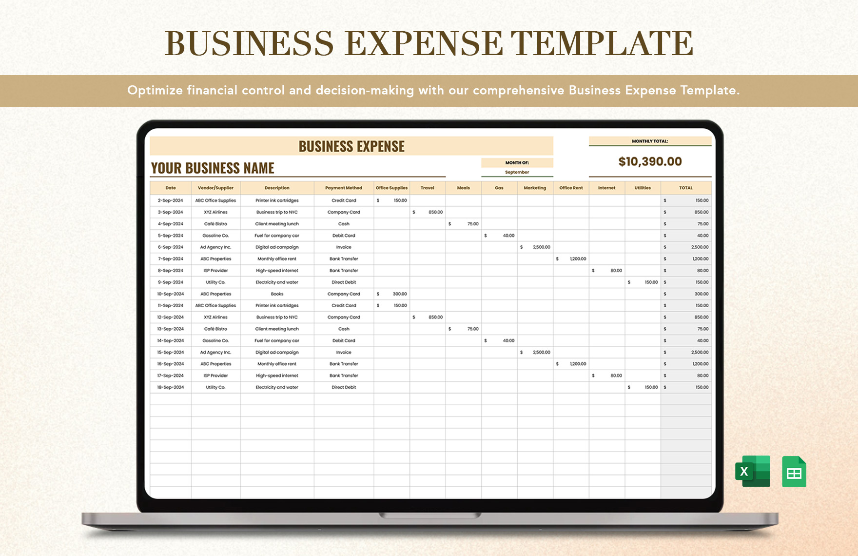 Expenses In Excel Template Infoupdate