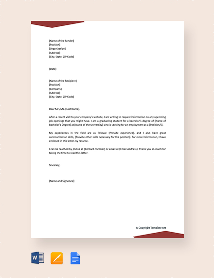 Query Letter Template Google Docs Word Template