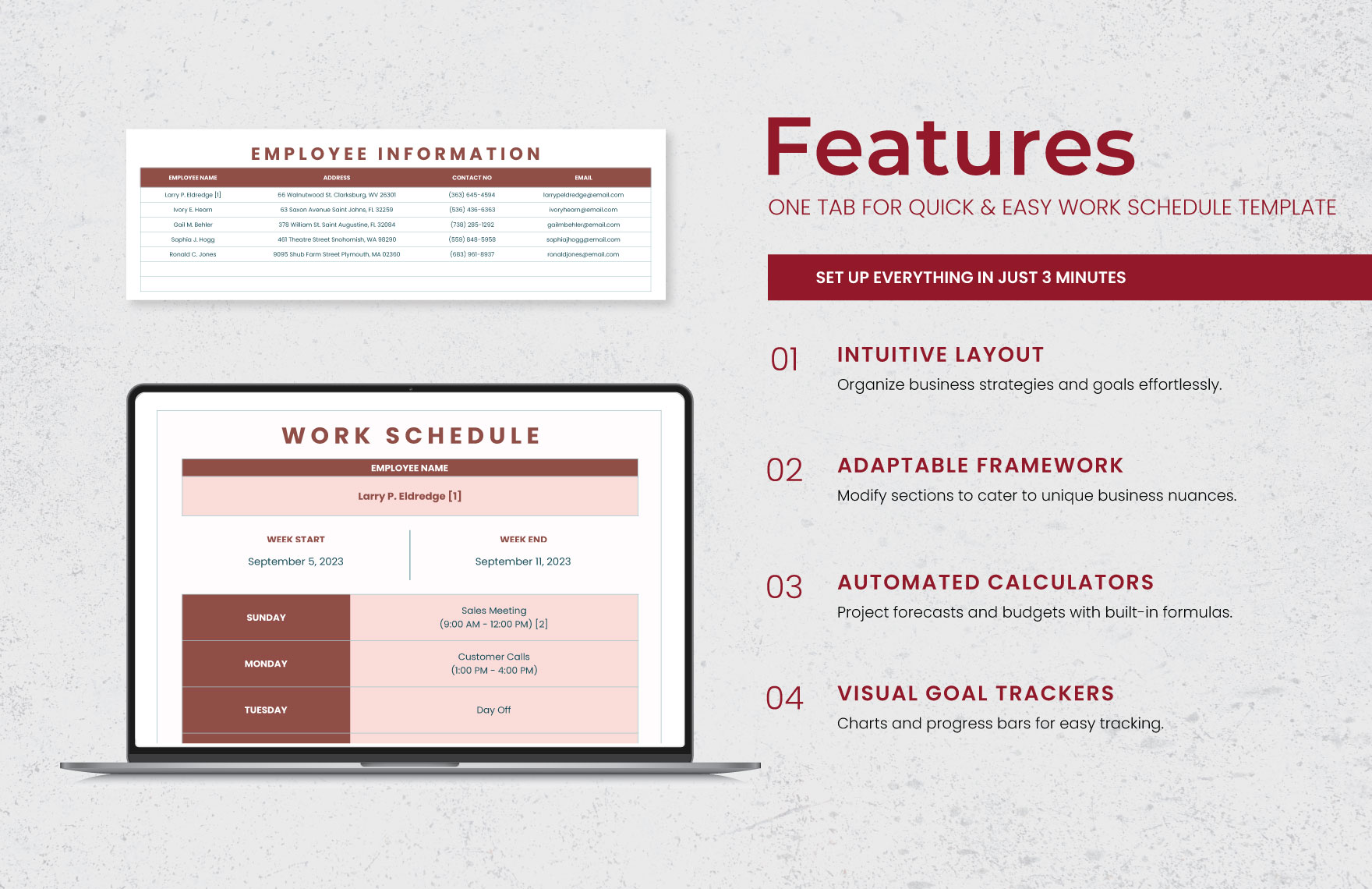 Work Schedule Template - Download in Excel, Google Sheets | Template.net