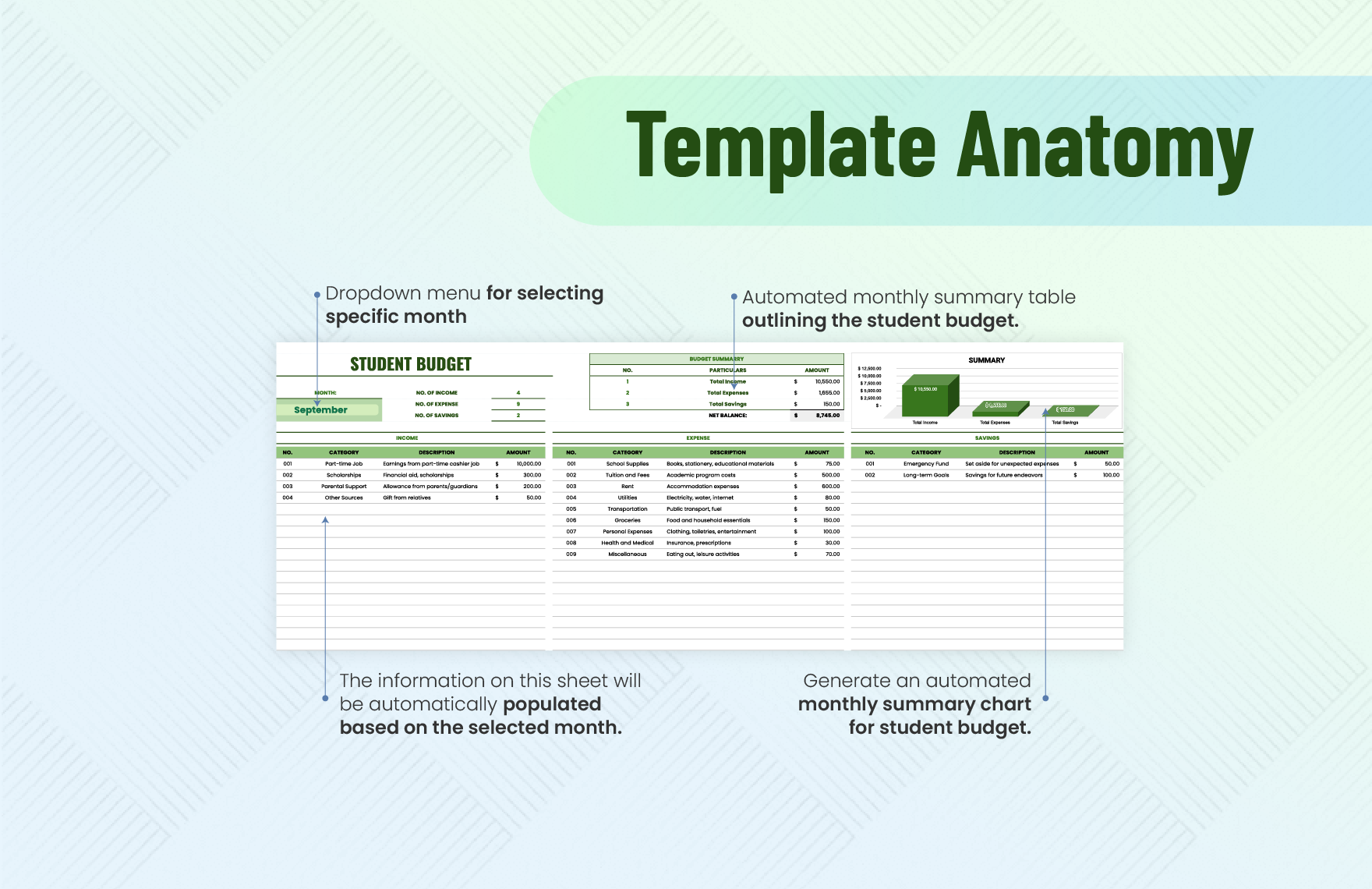 Free Student Budget Template - Download in Excel, Google Sheets ...