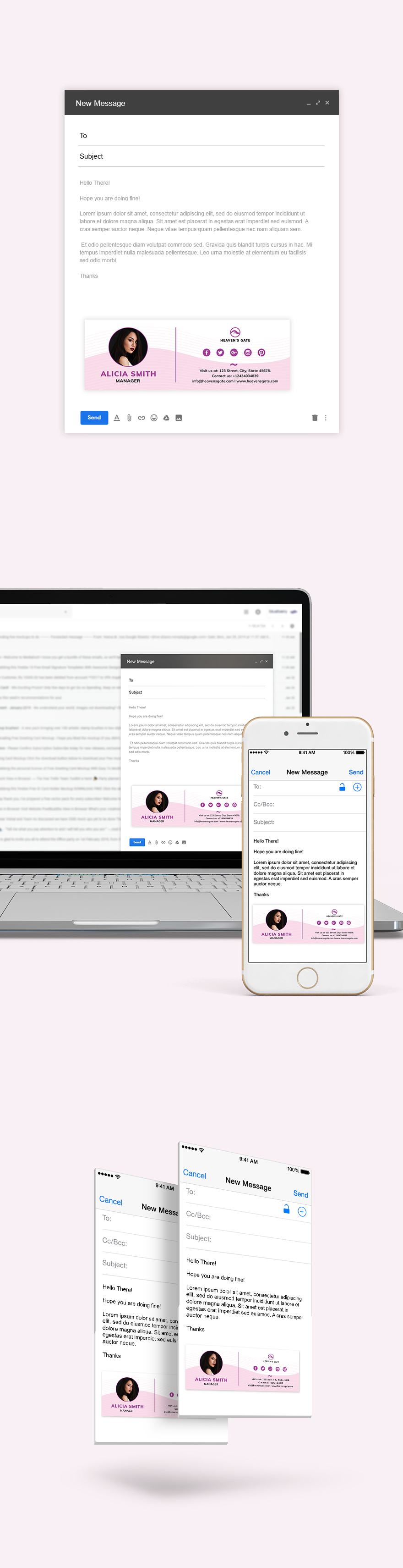 Standard Email Signature Template - HTML5, PSD | Template.net