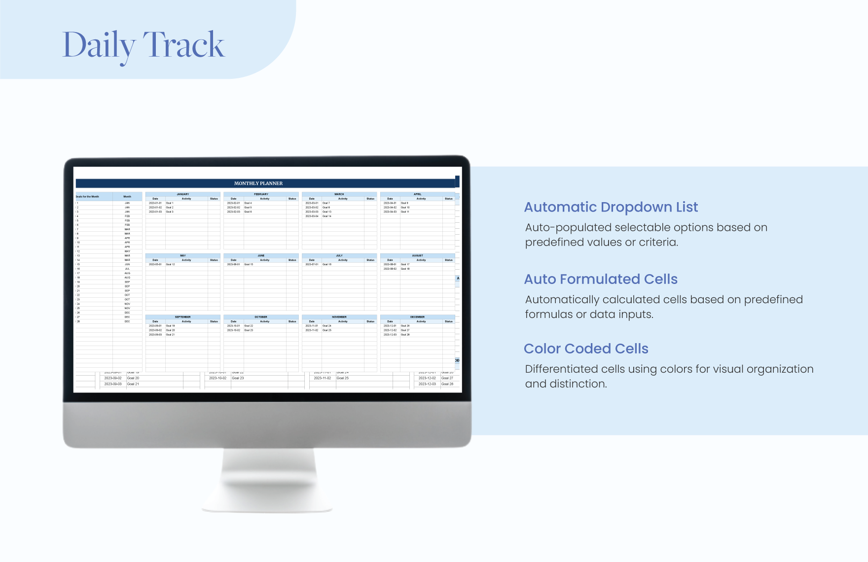 Free Daily, Weekly, Monthly Planner Template - Download in Excel ...