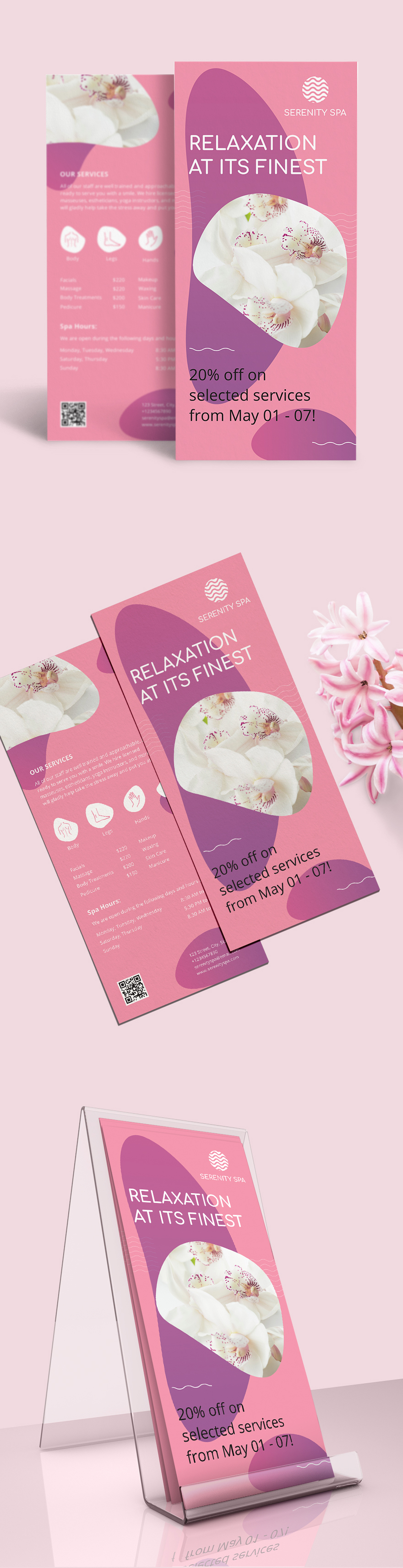 Spa Appointment Card Template - Illustrator, Word, Apple Pages, PSD ...