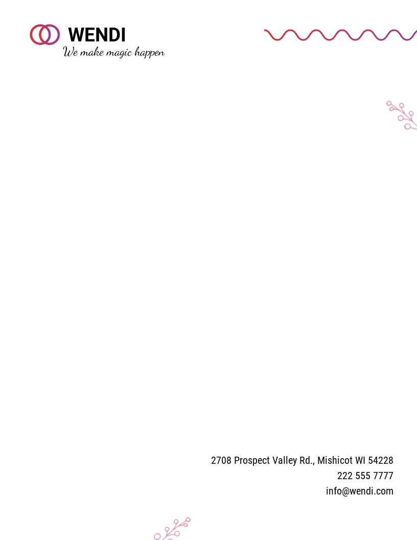 Wedding Planners Letterhead Template