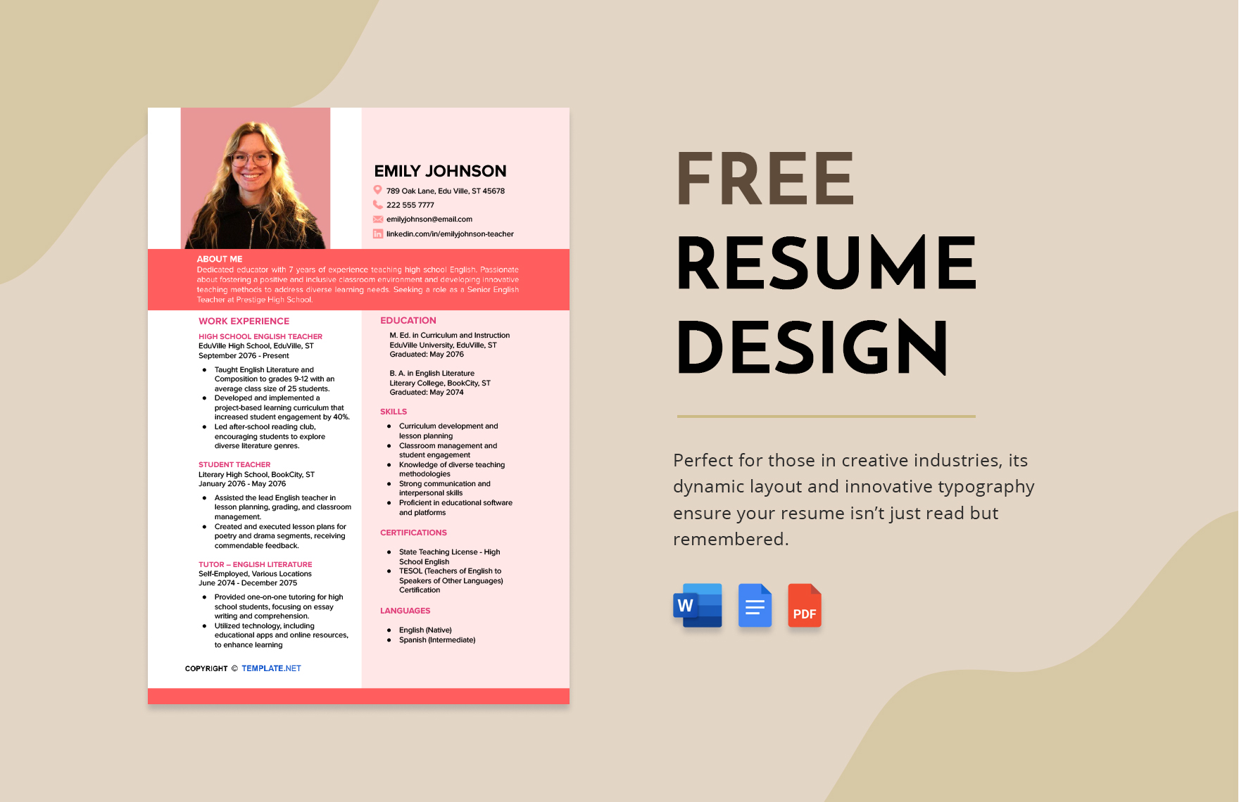 Free CV Form Template - Download in Word, Google Docs | Template.net