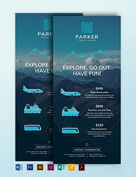 Travel Hotel Rack Card Template - Download in Word | Template.net