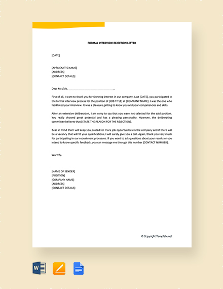 FREE Job Interview Invitation Letter Template - Word (DOC) | Google ...