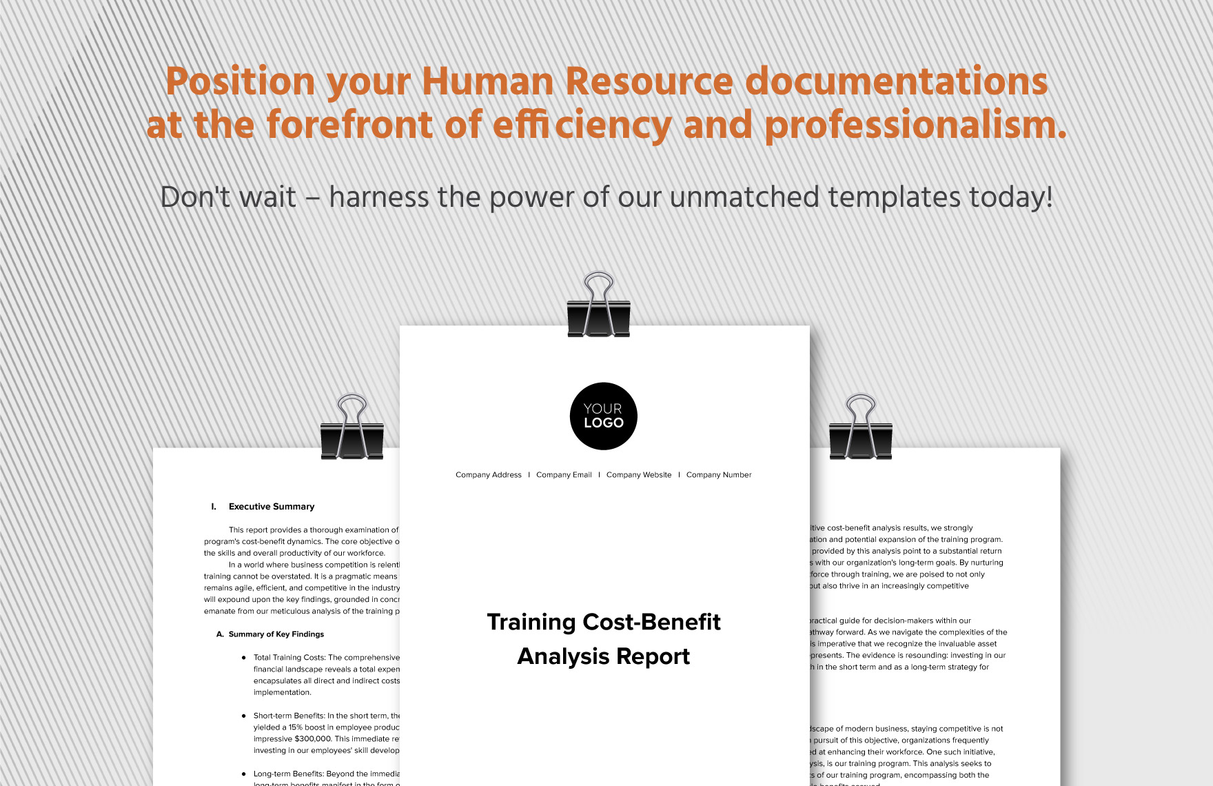 Training Cost Benefit Analysis Report HR Template In PDF Word Google