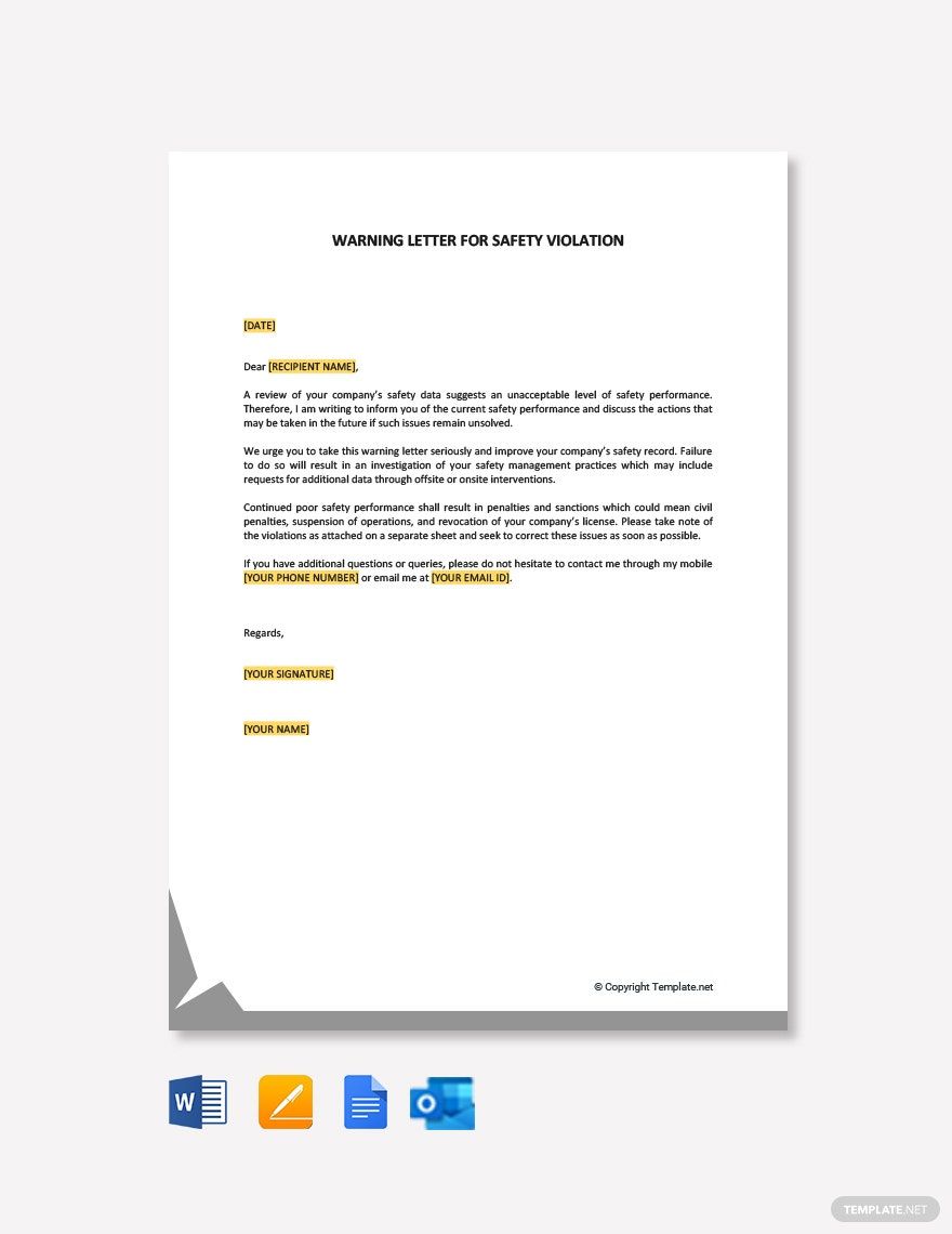 Odpowiednio Prefiks Abstrakcyjny Warning Letter For Not Wearing Proper 