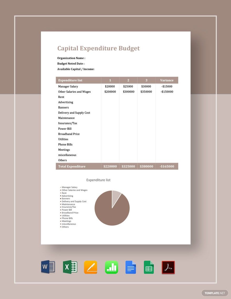 Capital Expenditure Budget Template Download In Word Google Docs Capital Expenditure Budget Template Download In Word Google Docs