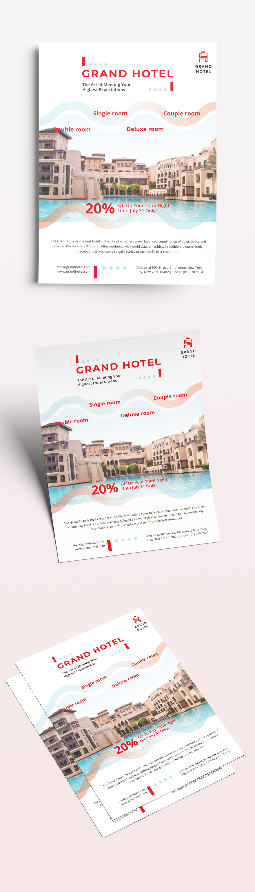Free Modern Hotel Flyer Template - Illustrator, PSD | Template.net