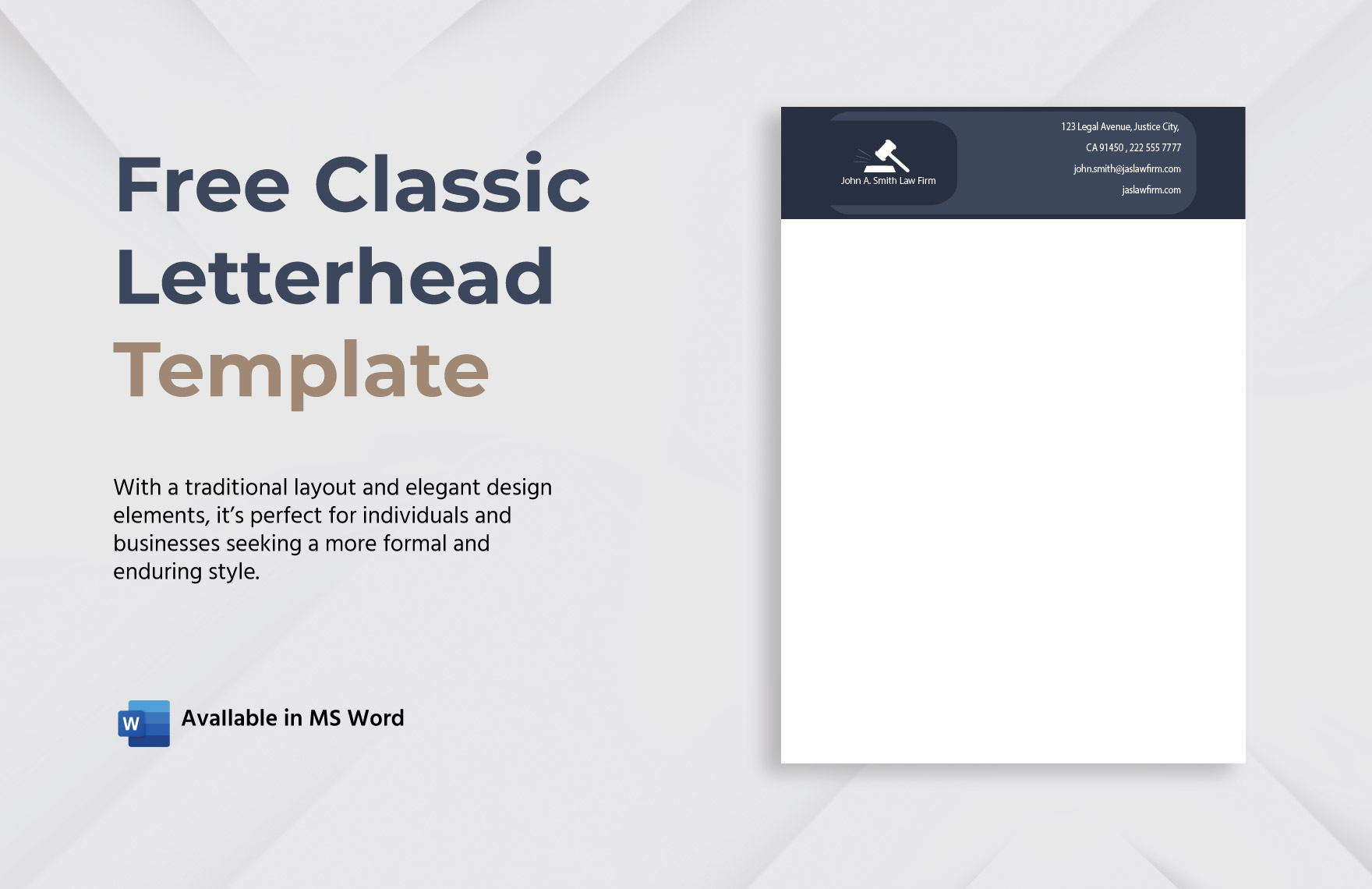 Free Classic Letterhead Template - Download in Word, Google Docs, PDF ...
