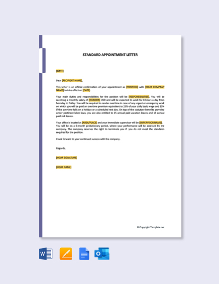 FREE Standard Architects Appointment Letter Template - Word | Google ...