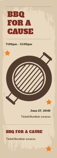 BBQ Event Ticket Template Illustrator InDesign Word Apple Pages 