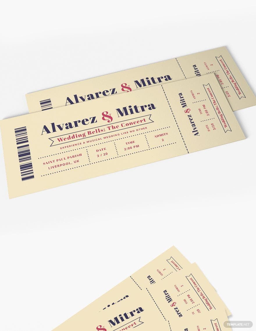 Free Concert Ticket Wedding Invitation Template Download In Word 