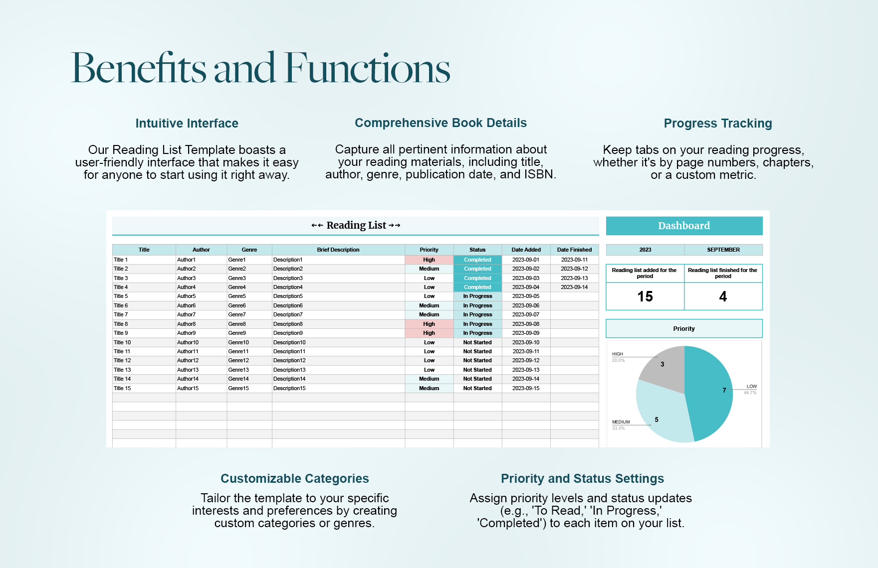 Reading List Template - Download in Excel, Google Sheets | Template.net
