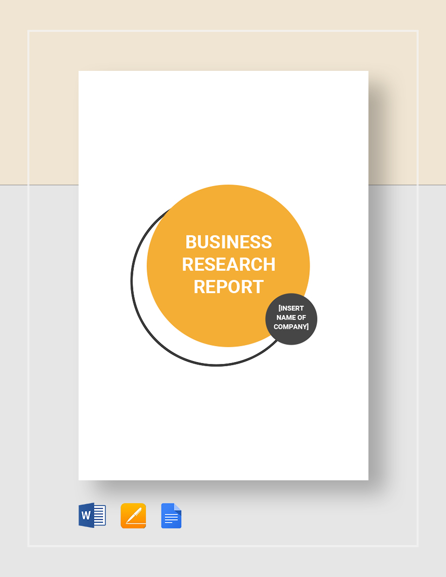 Business Research Report Template Google Docs Word Apple Pages 