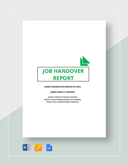 Free 35+ Handover Report Templates in MS Word, PDF, Google Docs, Pages