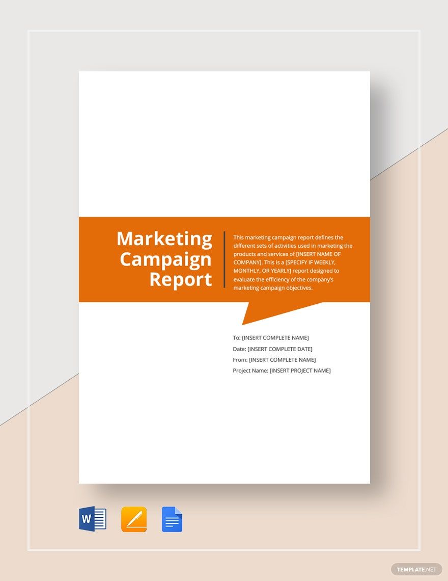 Free Marketing Campaign Report Template Google Docs Word Apple Free Marketing Campaign Report Template Google Docs Word Apple