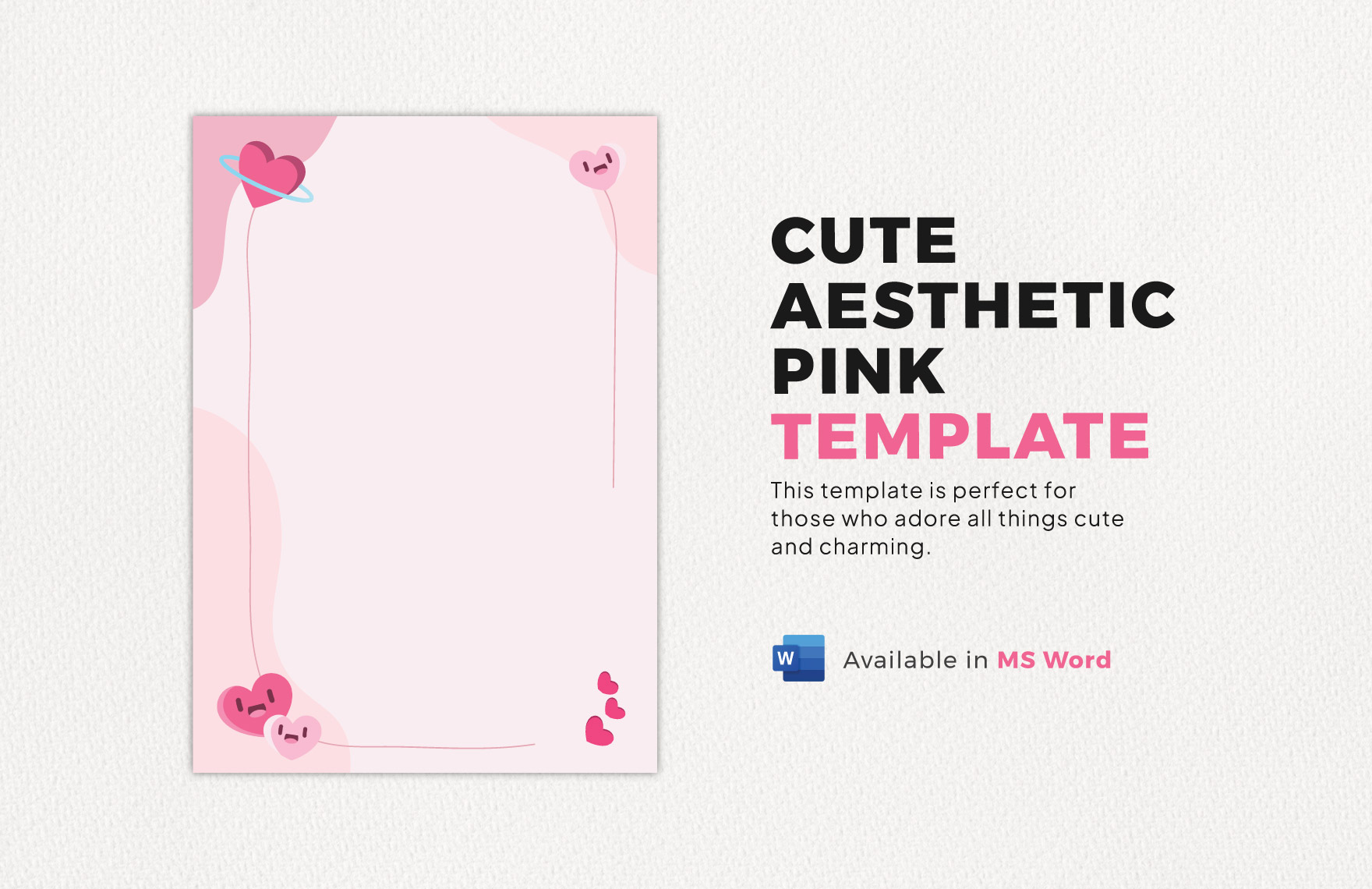 Cute Aesthetic Pink Template in MS Word - Download | Template.net