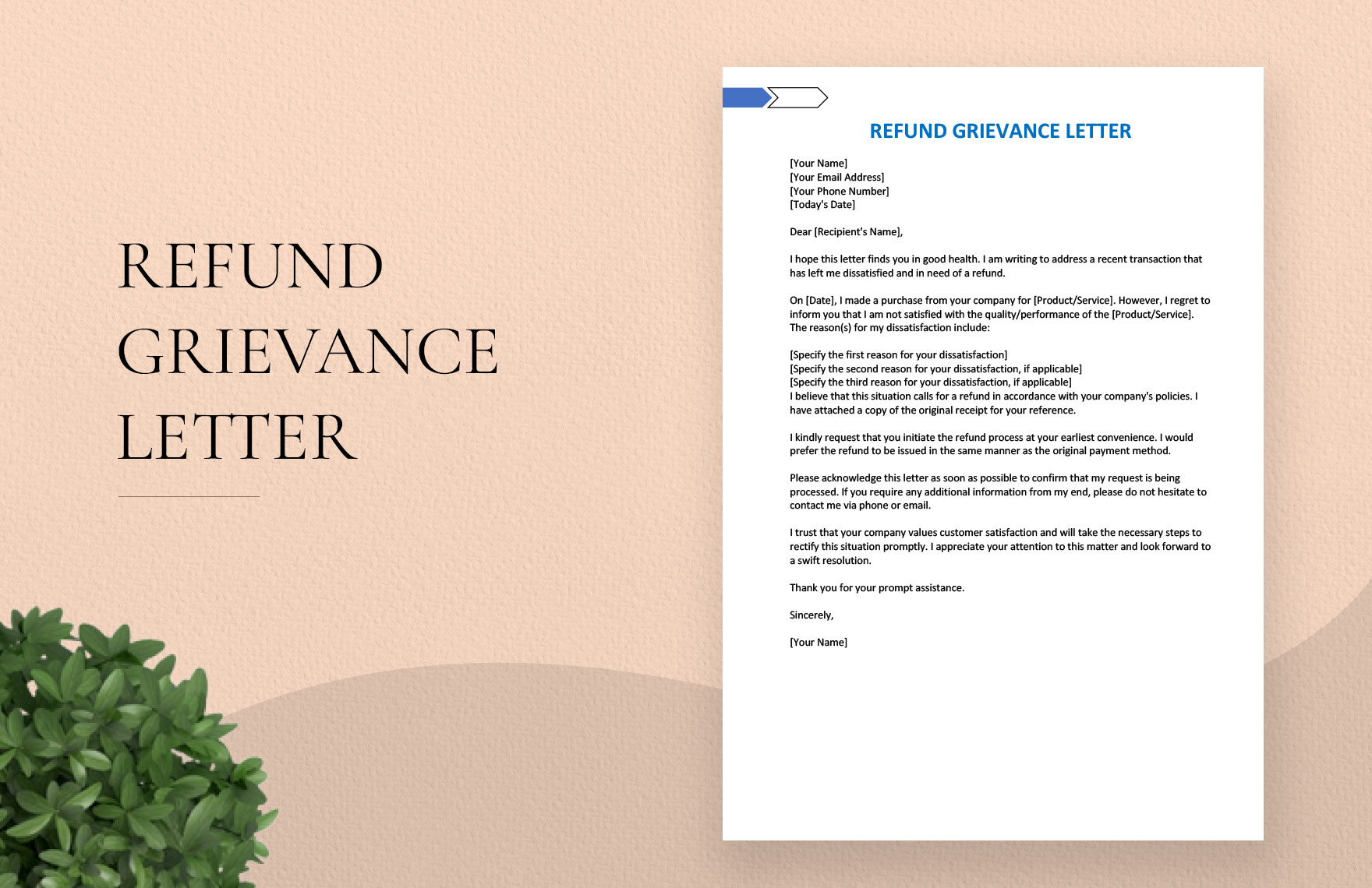 Free Refund Grievance Letter Download In Word Google Docs Template