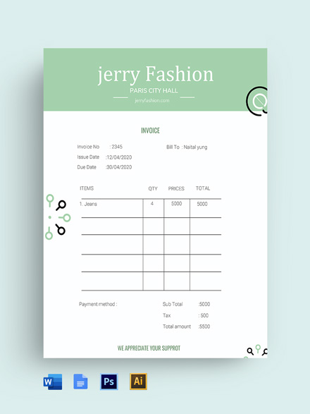 Free Optical Store Invoice Template - Download in Word, Google Docs ...
