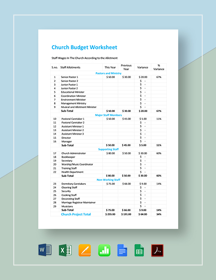 9 Church Templates In Microsoft Excel XLS Free Downloads Template