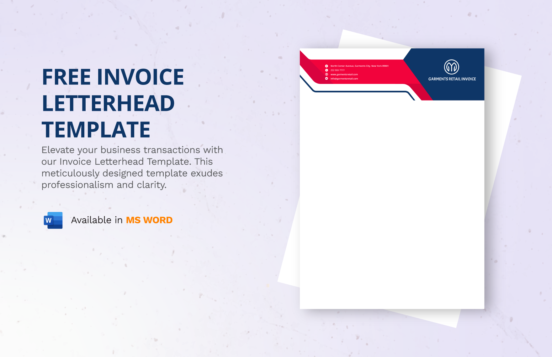 Free Invoice Letterhead Template - Download in Word | Template.net