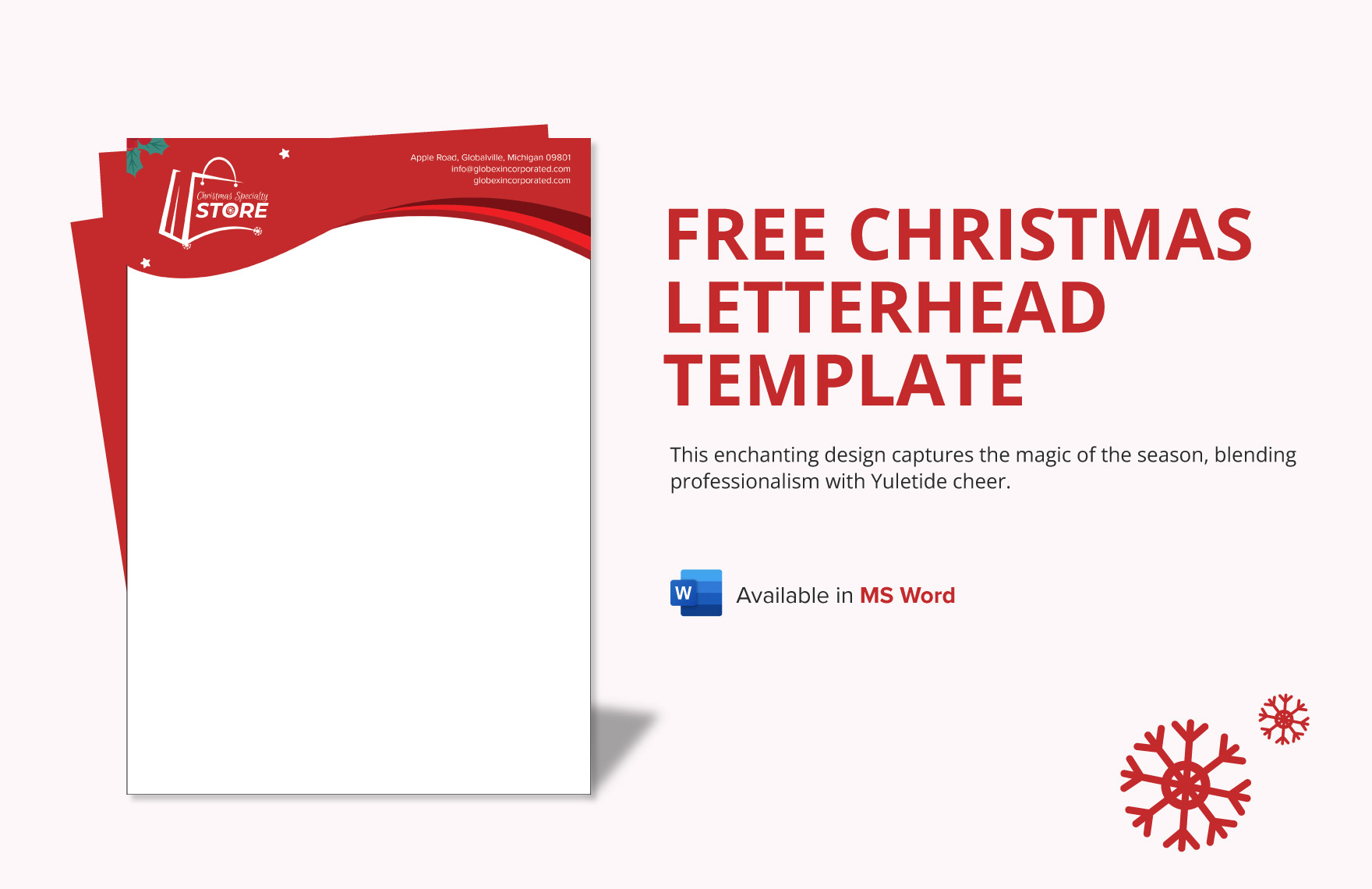 Free Christmas Letterhead Template Download In Word Template