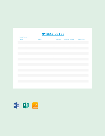 Independent Reading Log Template - Download in Word, Google Docs ...