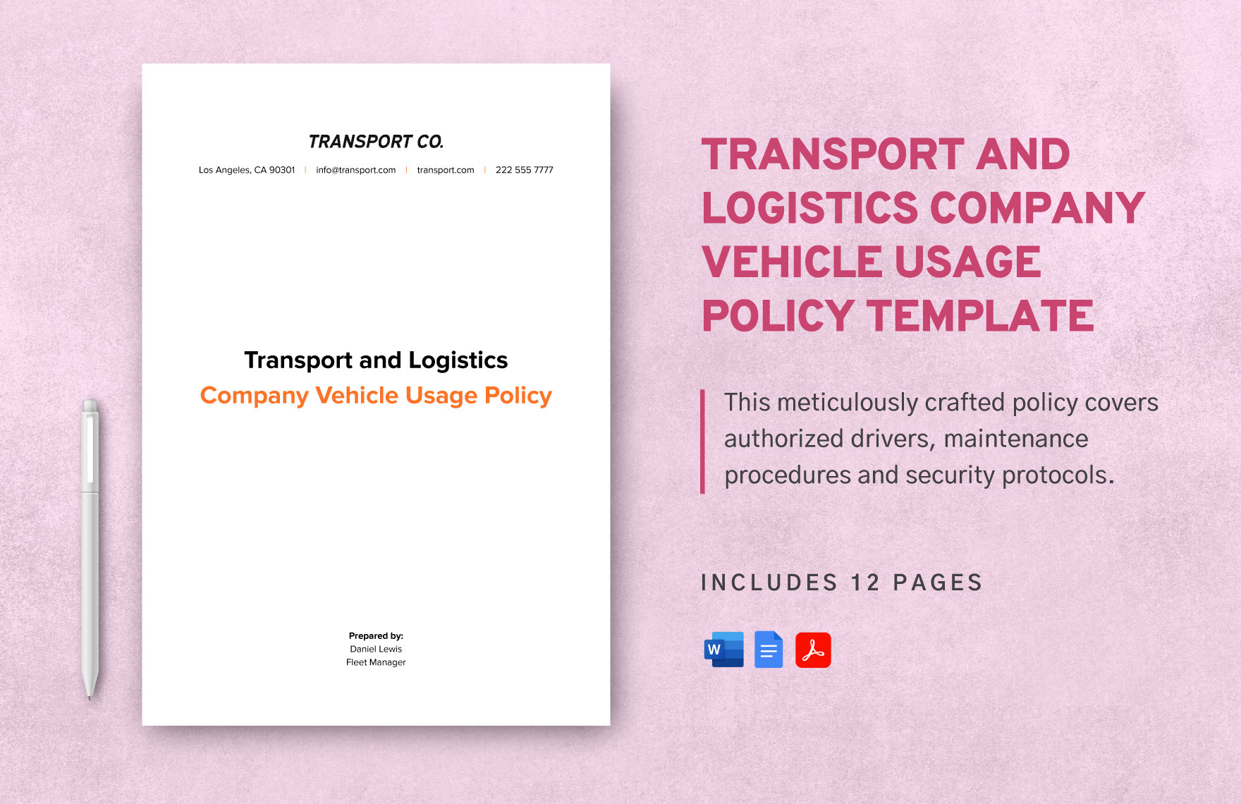 Editable Company Policy Templates In Word To Download