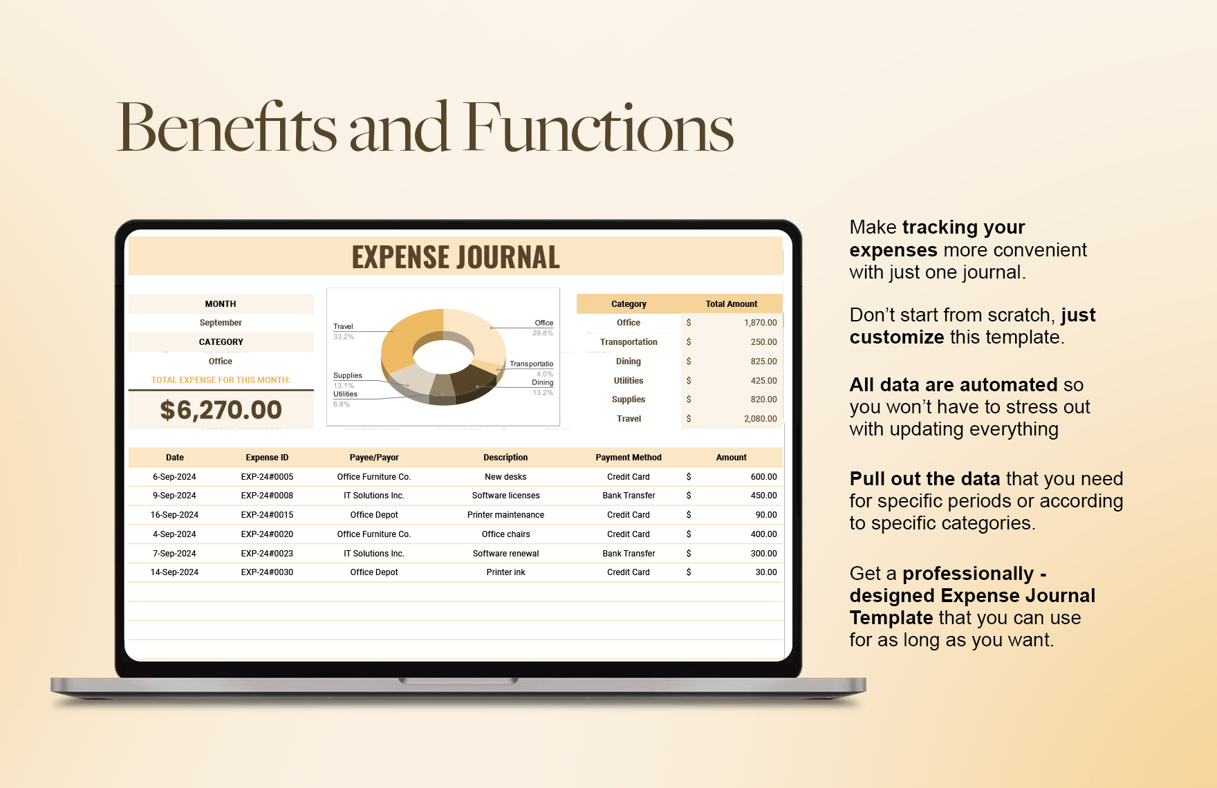 Free Expense Journal Template - Download in Excel, Google Sheets ...