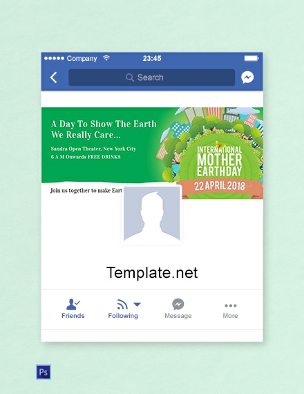 Free International Earth Day Facebook App Cover Template