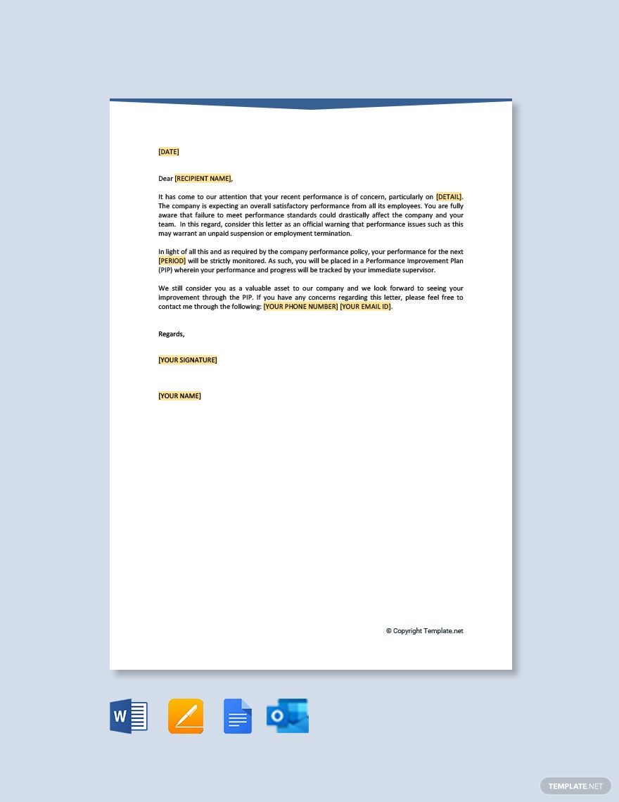 Performance Warning Letter To Employee Template Google Docs Word
