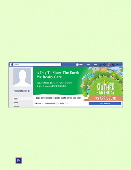 Free International Earth Day Facebook Event Cover Template
