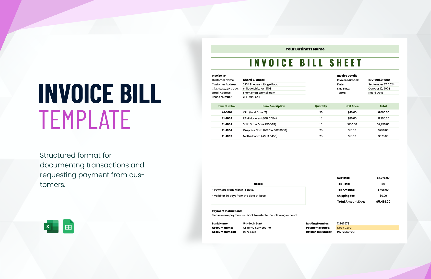 Page 13 Free Editable Invoice Templates In Excel To Download Page 13 Free Editable Invoice Templates In Excel To Download