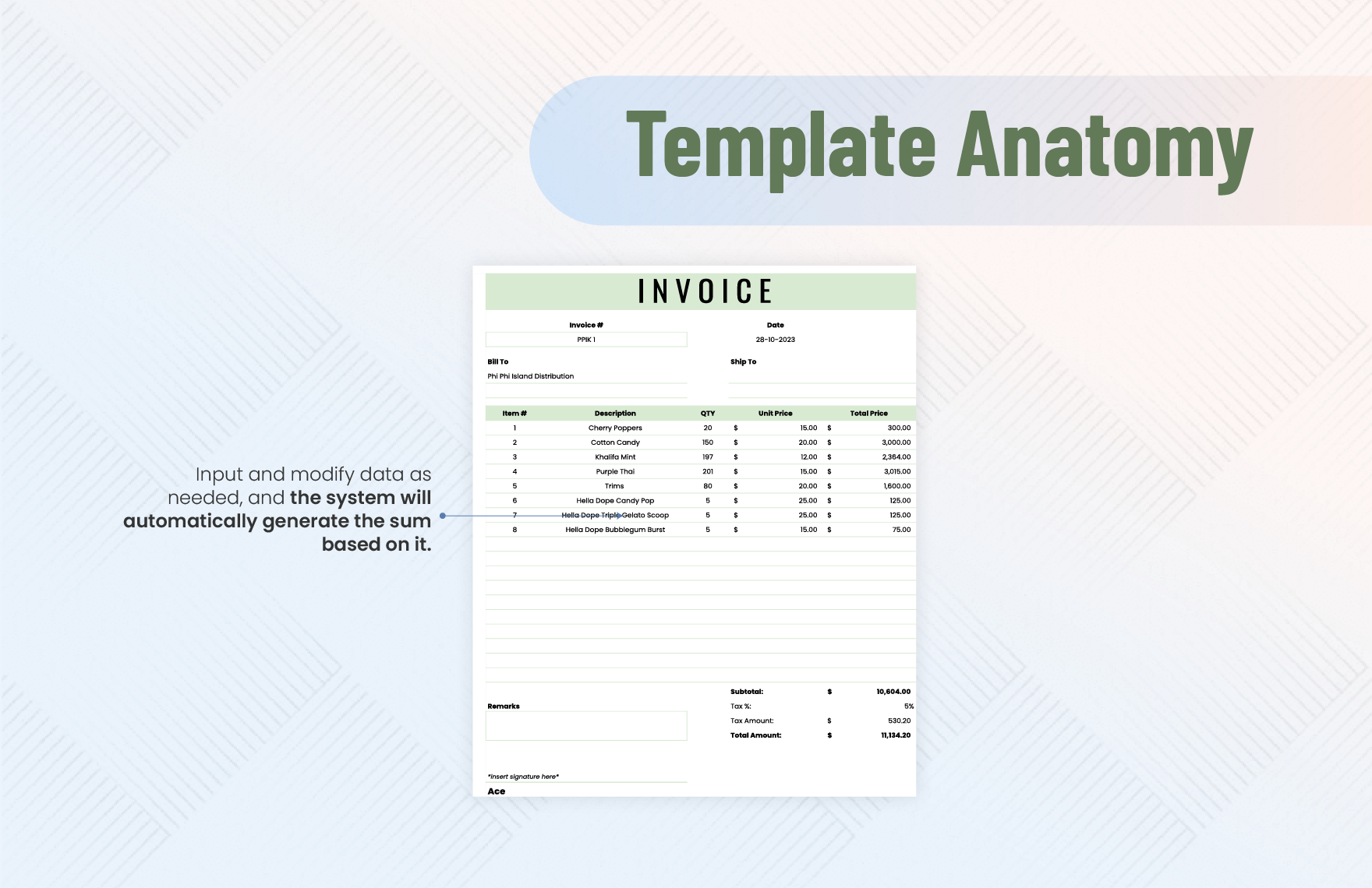 Free Invoice Template - Download in Excel, Google Sheets | Template.net