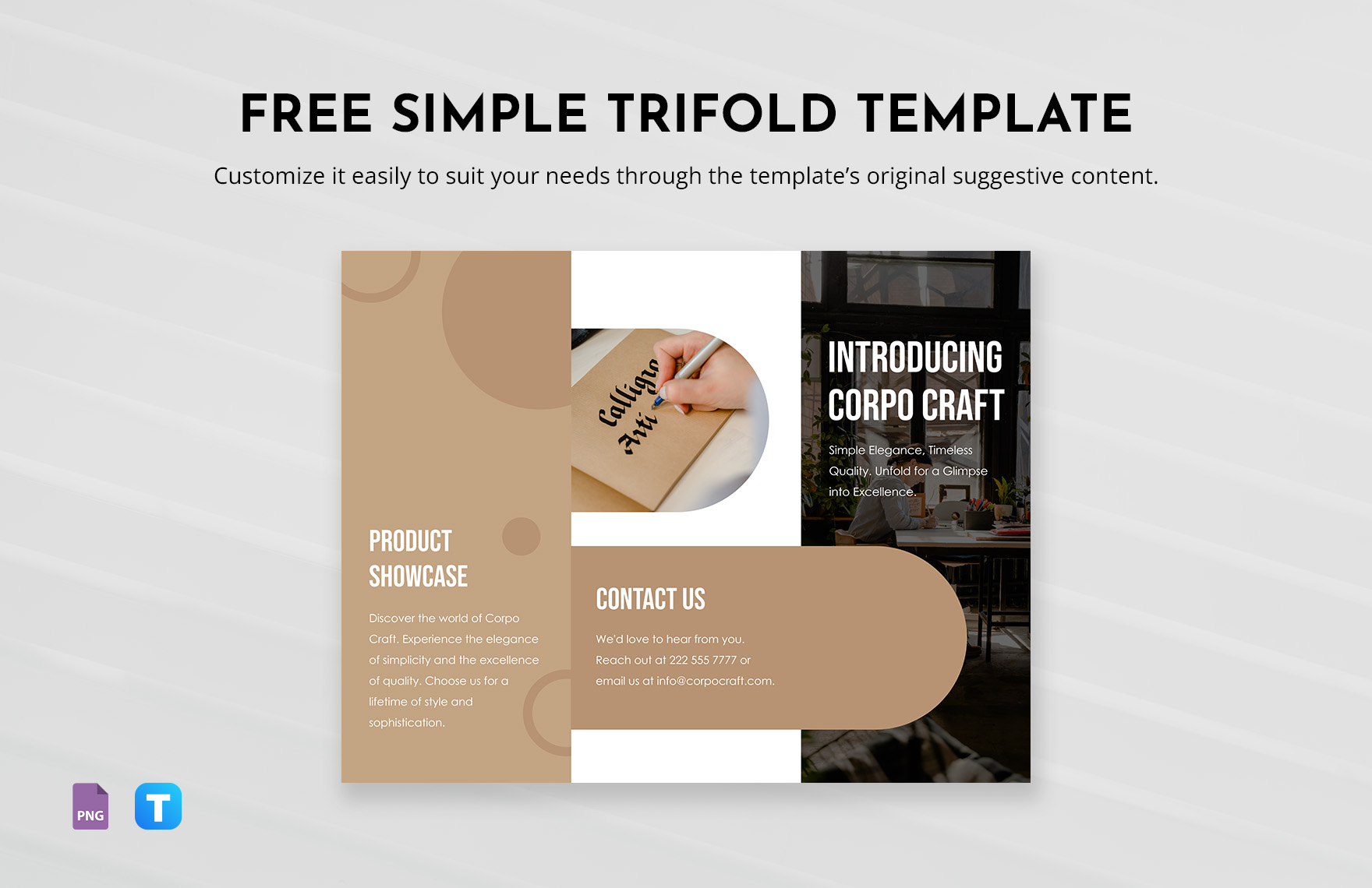 Simple Trifold Template In PNG Download Template