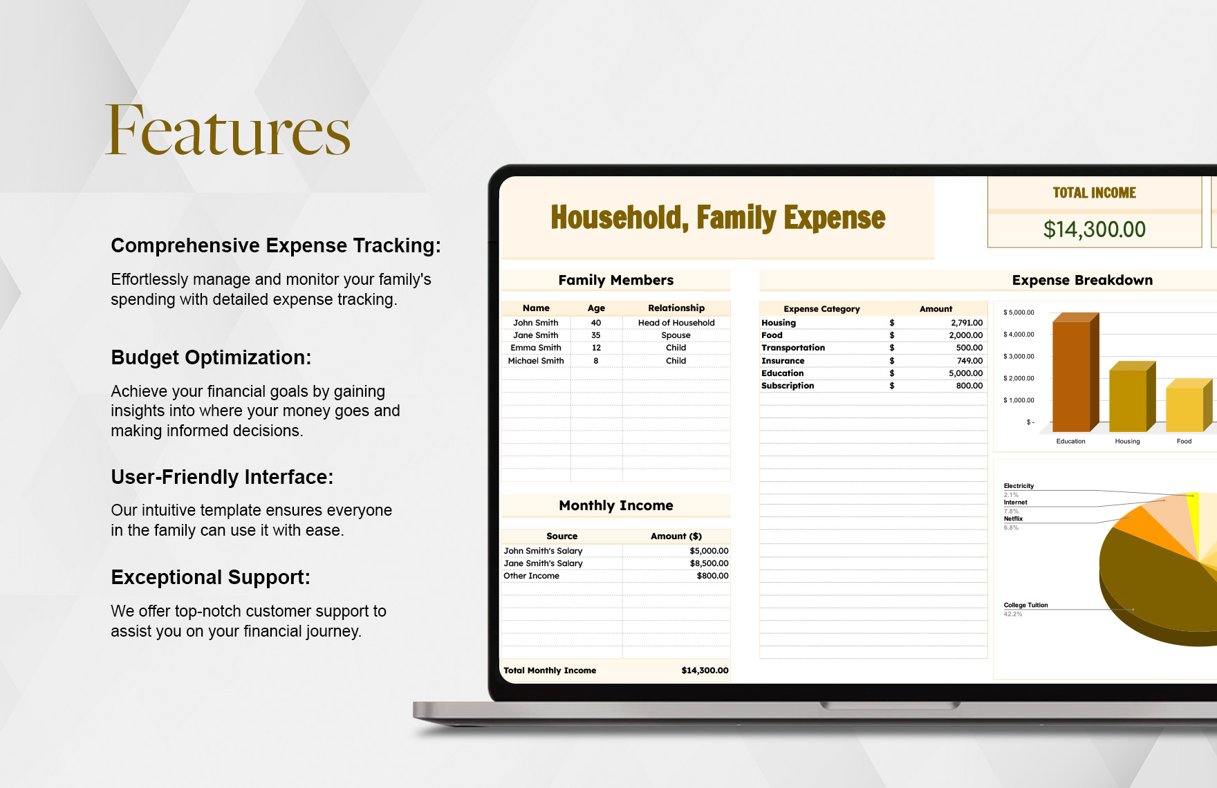 Free Household, Family Expense Template - Download in Excel, Google ...