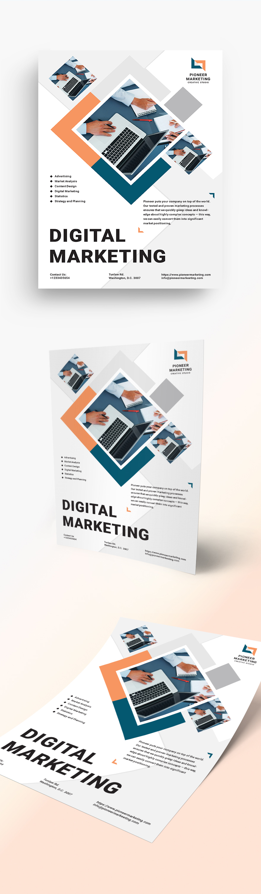 Marketing Agency Flyer Template - Illustrator, InDesign, Word, Apple ...